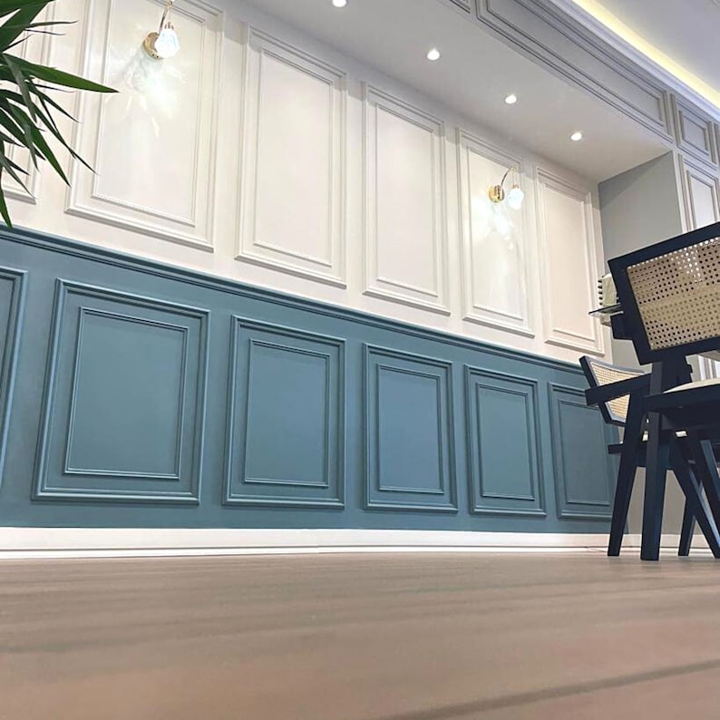 Lined White Polystyrene Wall Molding Wainscoting Paneling Decorative ...