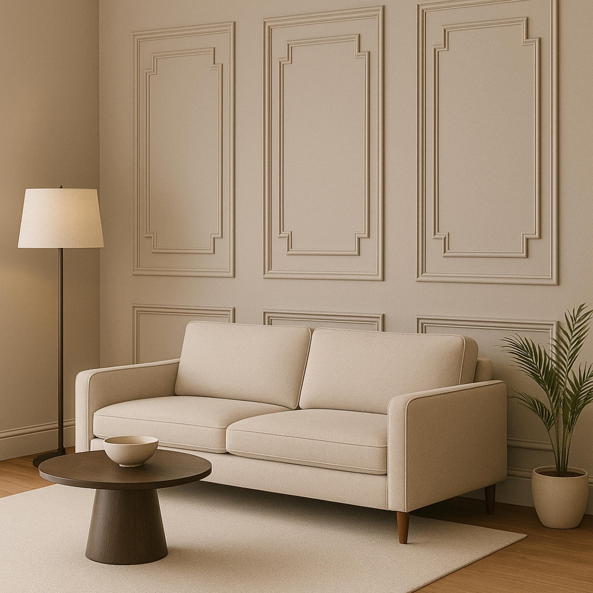 Pre-cut Wall Molding Kit: Nested Rectangle Wainscoting, Factory Primed ...