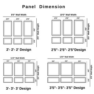 Primed Wall Moulding Kit Wainscoting Kit - Pre-cut Wall Paneling Kit ...