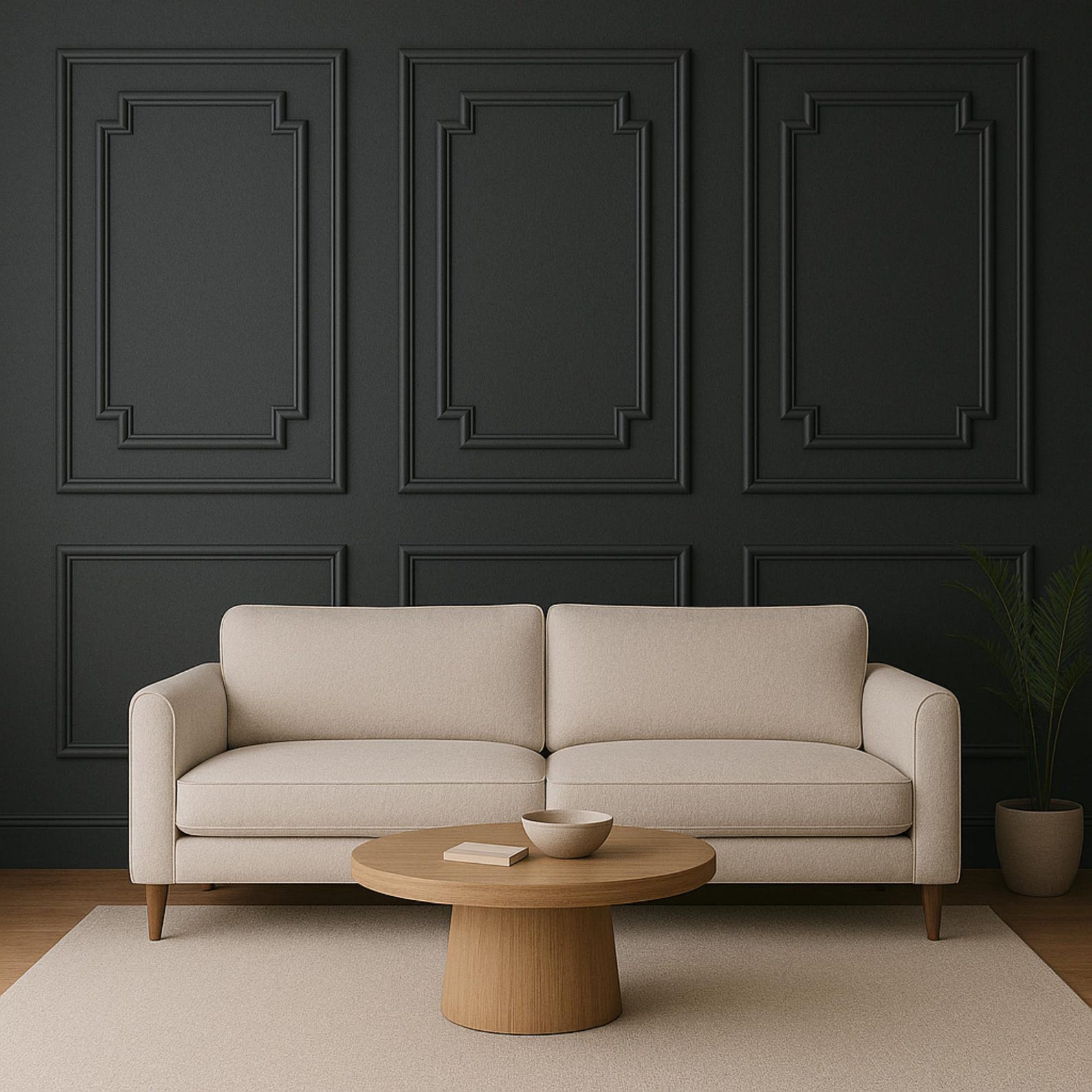 Pre-cut Wall Molding Kit: Nested Rectangle Wainscoting, Factory Primed ...