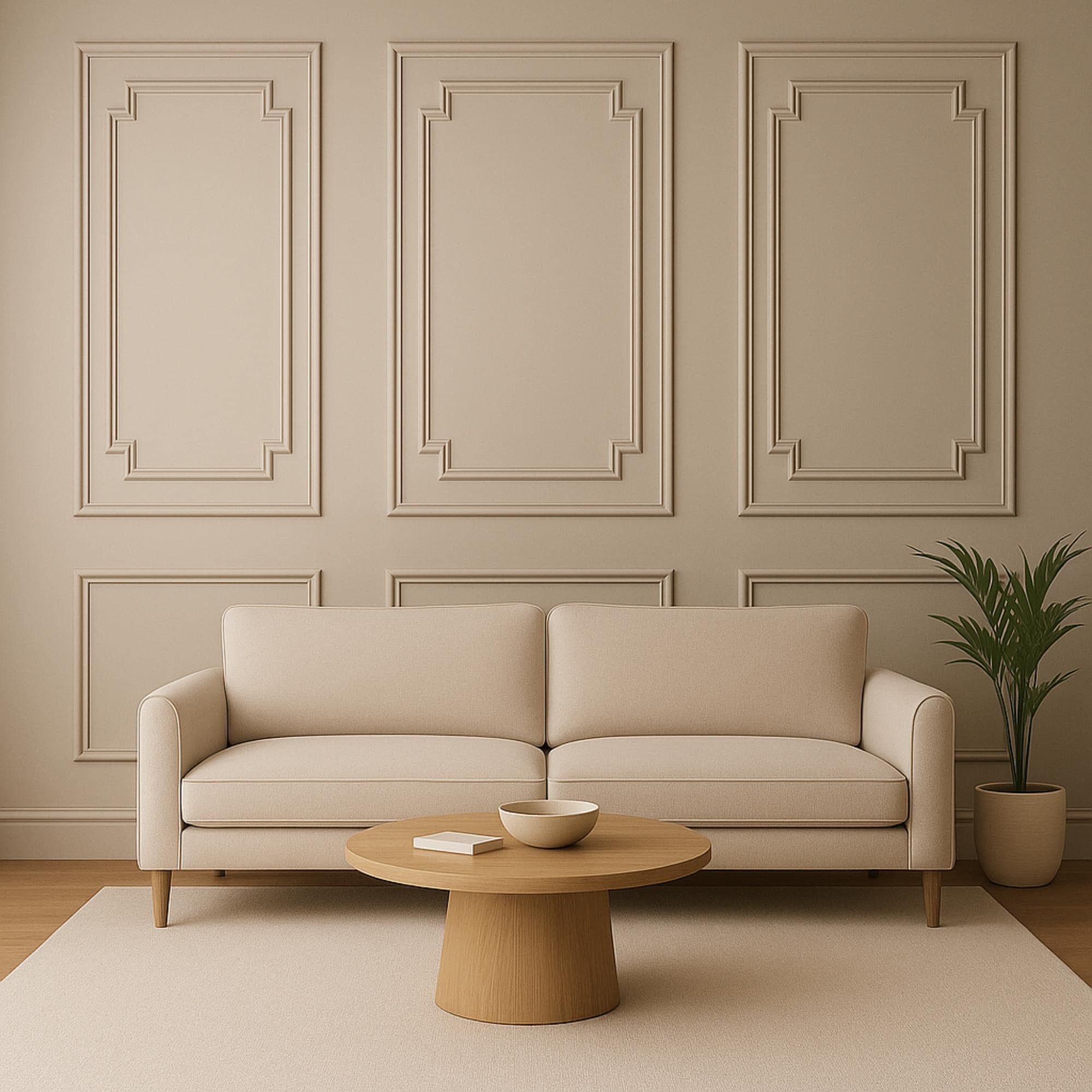 Pre-cut Wall Molding Kit: Nested Rectangle Wainscoting, Factory Primed ...