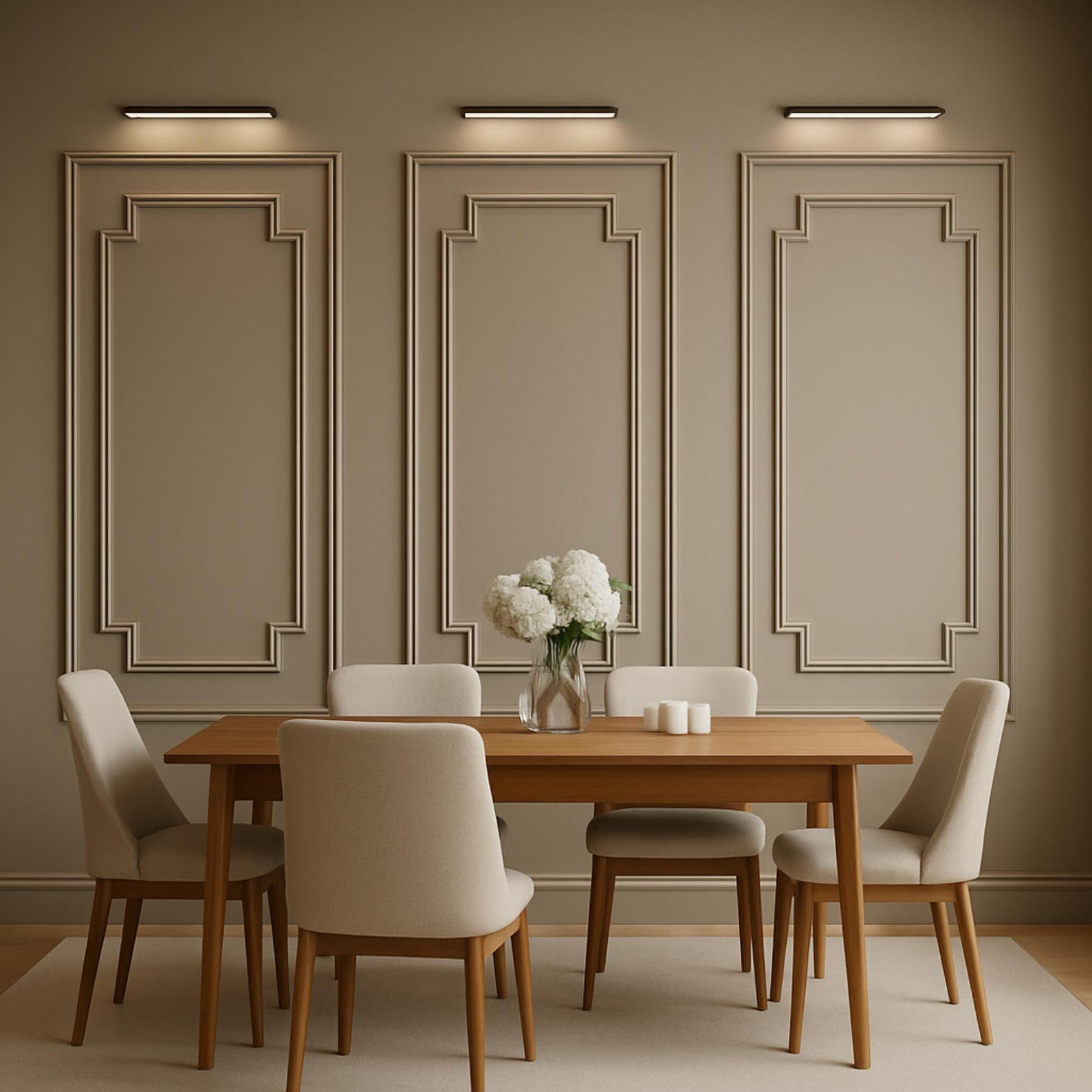 Pre-cut Wall Paneling Kit: Nested 3 Panel Wainscoting - Ready to ...
