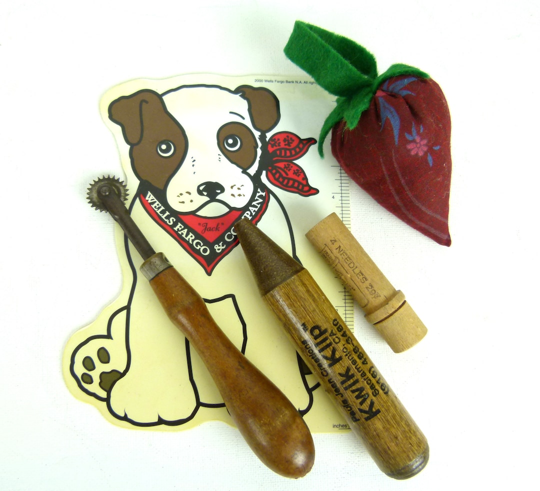 Vintage Wells Fargo Dog Mascot "jack " | Ruler | Pin Cushion | Sewing ...