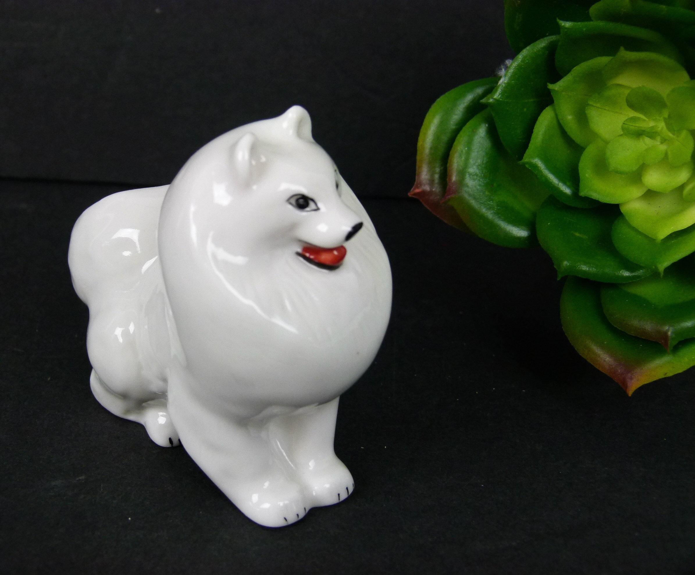 Vintage USSR DOG Russian LFZ Lomonosov White Porcelain | Samoyed Dog ...