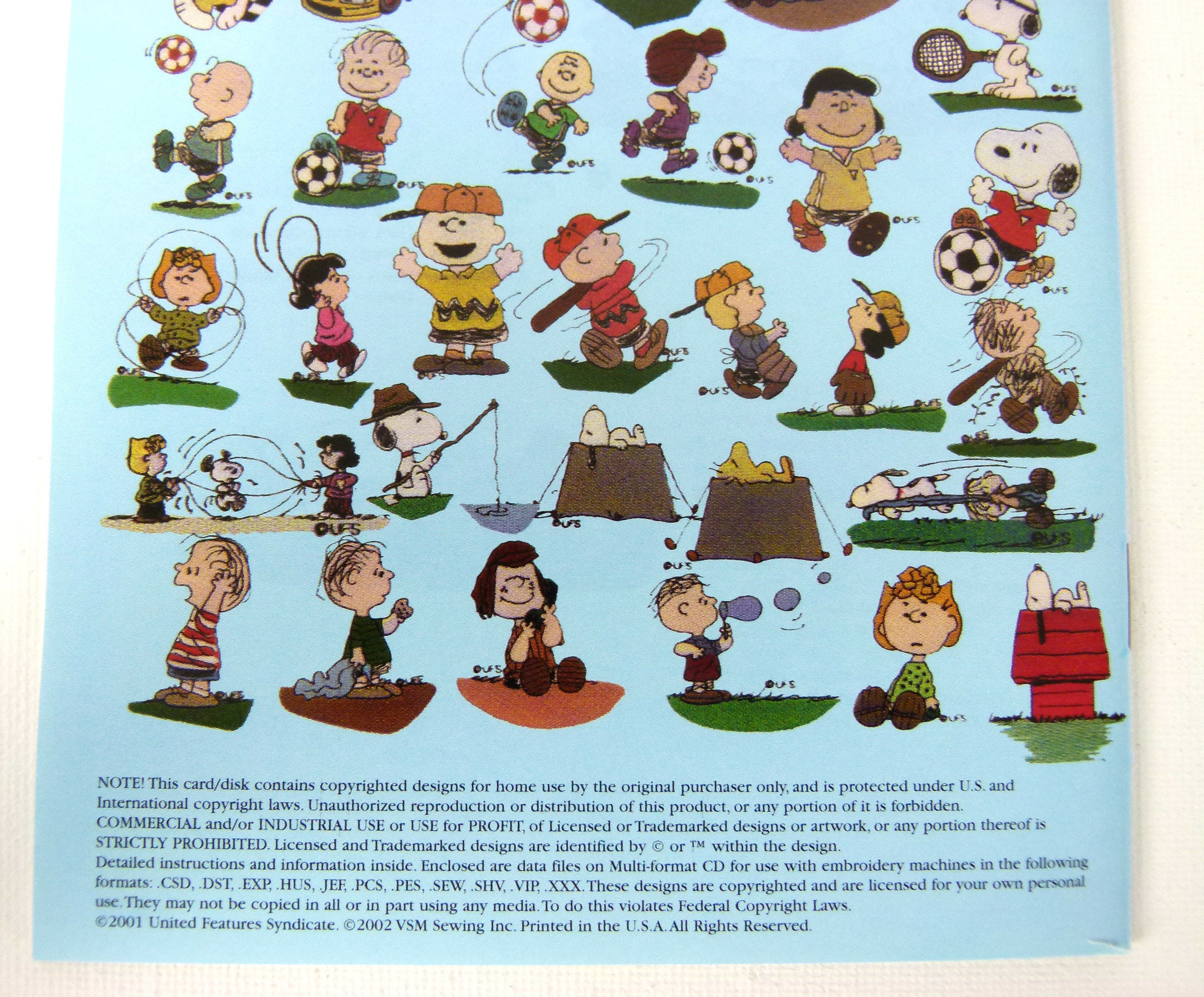 PEANUTS Embroidery Designs Summertime Fun Multi Format CD-ROM Machine ...