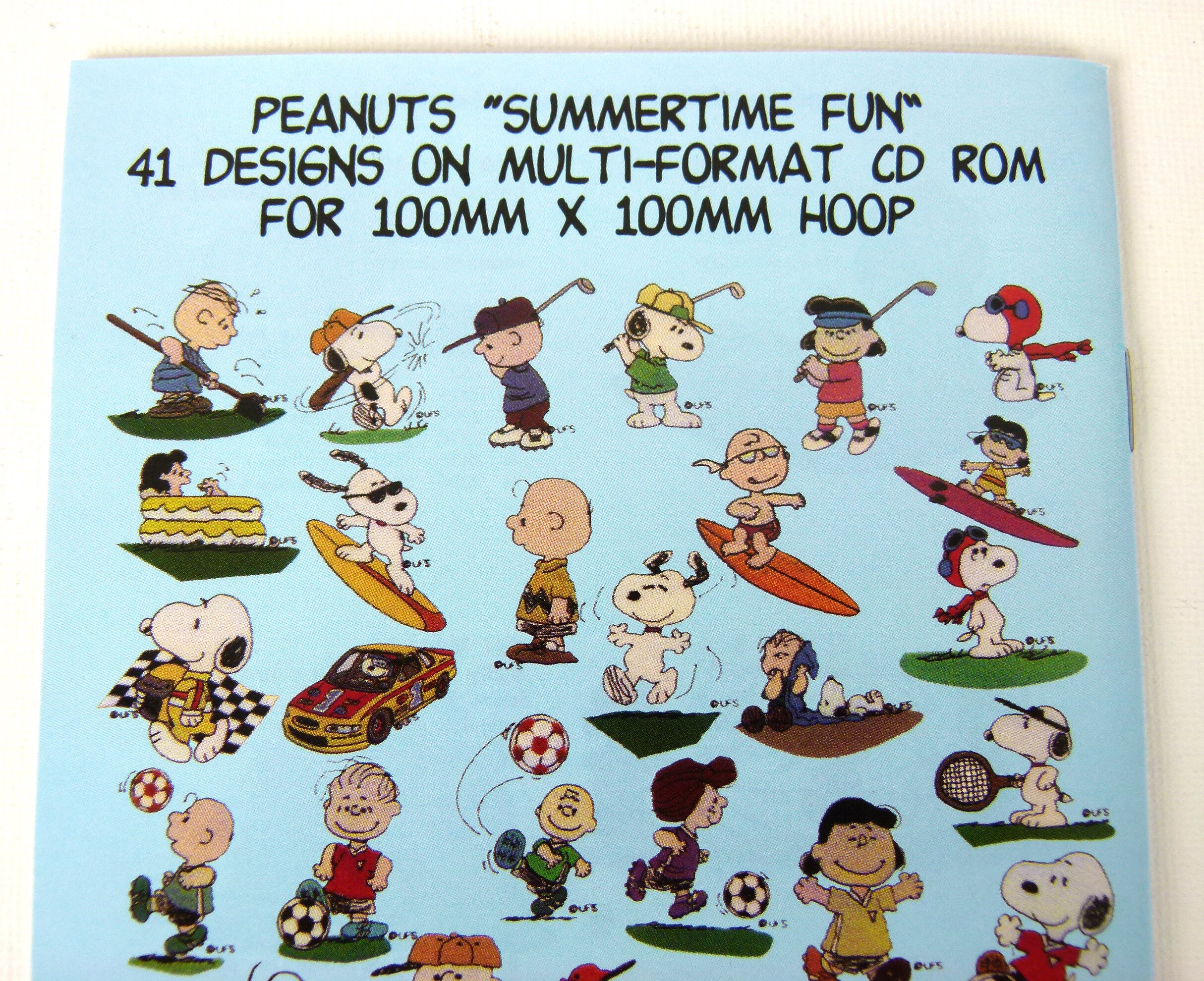 PEANUTS Embroidery Designs Summertime Fun Multi Format CD-ROM Machine ...