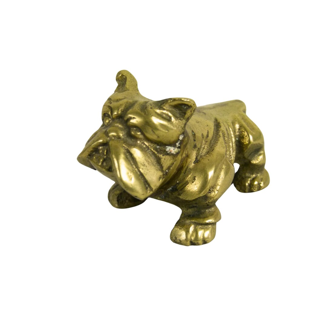 Vintage Brass Bulldog Figurine | Brass Bulldog Paperweight | Brass ...