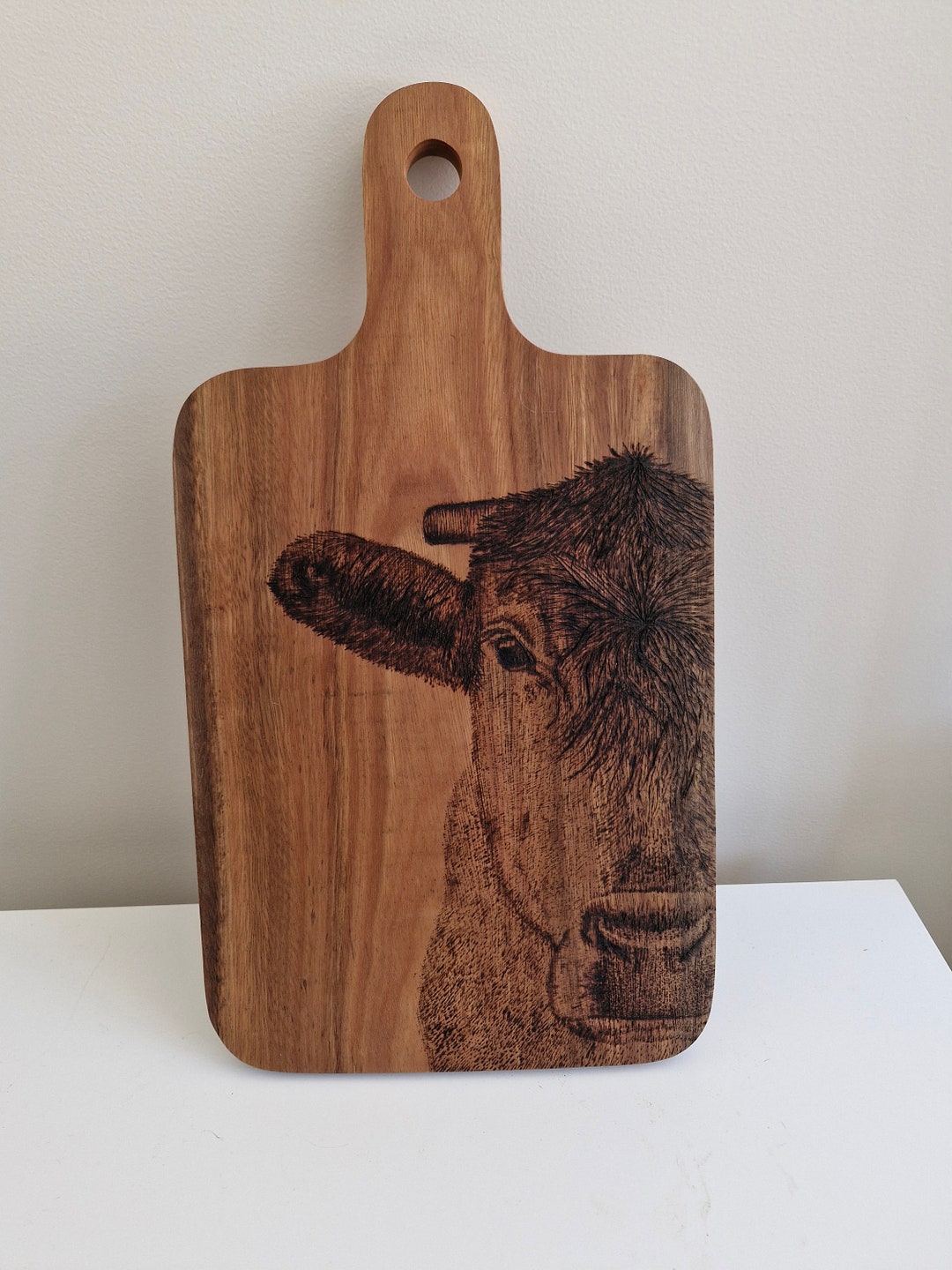 Cow Pyrography Cheeseboard - Etsy