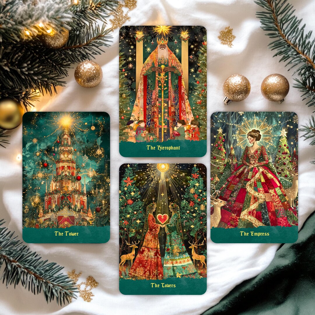 Christmas Charm Tarot Deck: Holiday-themed Tarot Cards With Guidebook ...