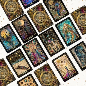 Cosmic Garden Tarot Deck With Guidebook, Unique Tarot Cards, 78 Tarot ...