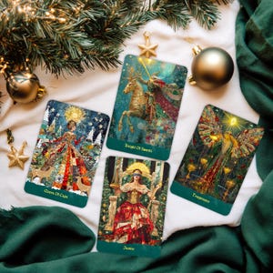 Christmas Charm Tarot Deck: Holiday-themed Tarot Cards With Guidebook ...