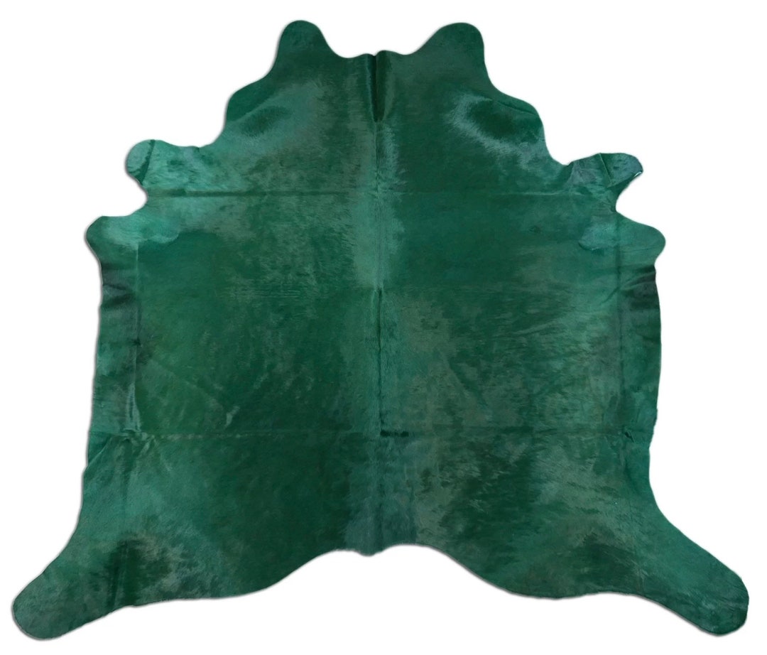 Emerald Green Cowhide Rug Hair-on Genuine Leather Soft Fuzzy Fur - Etsy