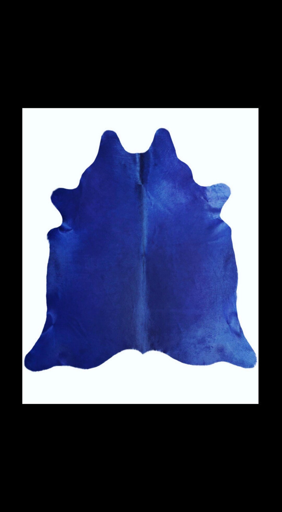 Sapphire Velvet Violet Blue Cowhide Rug Soft Fuzzy Fur Hair on Genuine ...