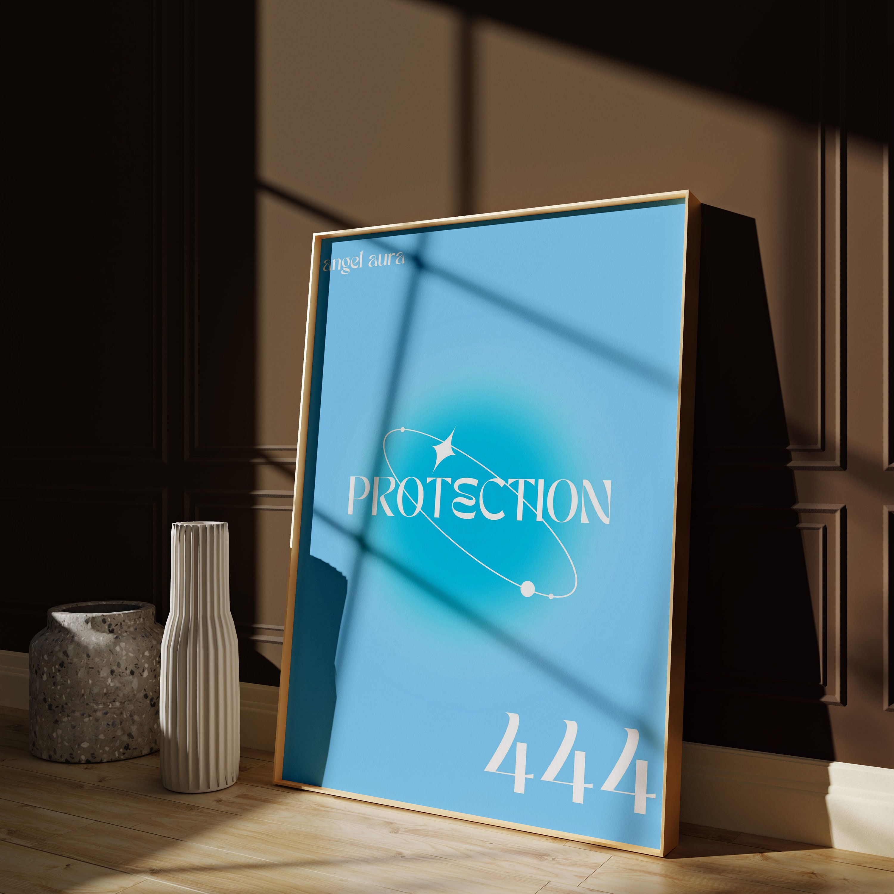 Angel Number 444 Poster Blue Aesthetic Poster Blue Aura - Etsy