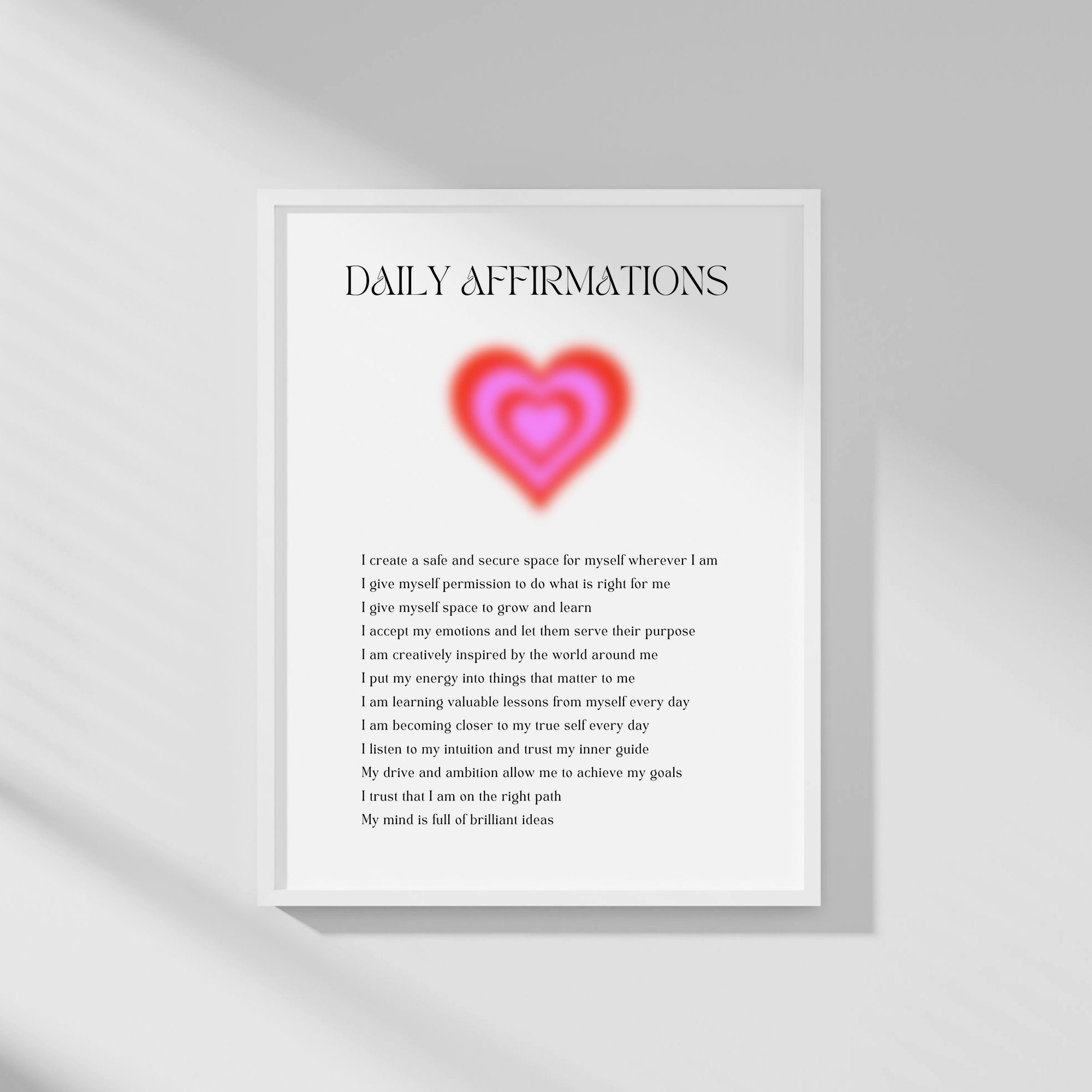Daily Affirmations, Positive Art Print, Self Affirmations, Positive ...