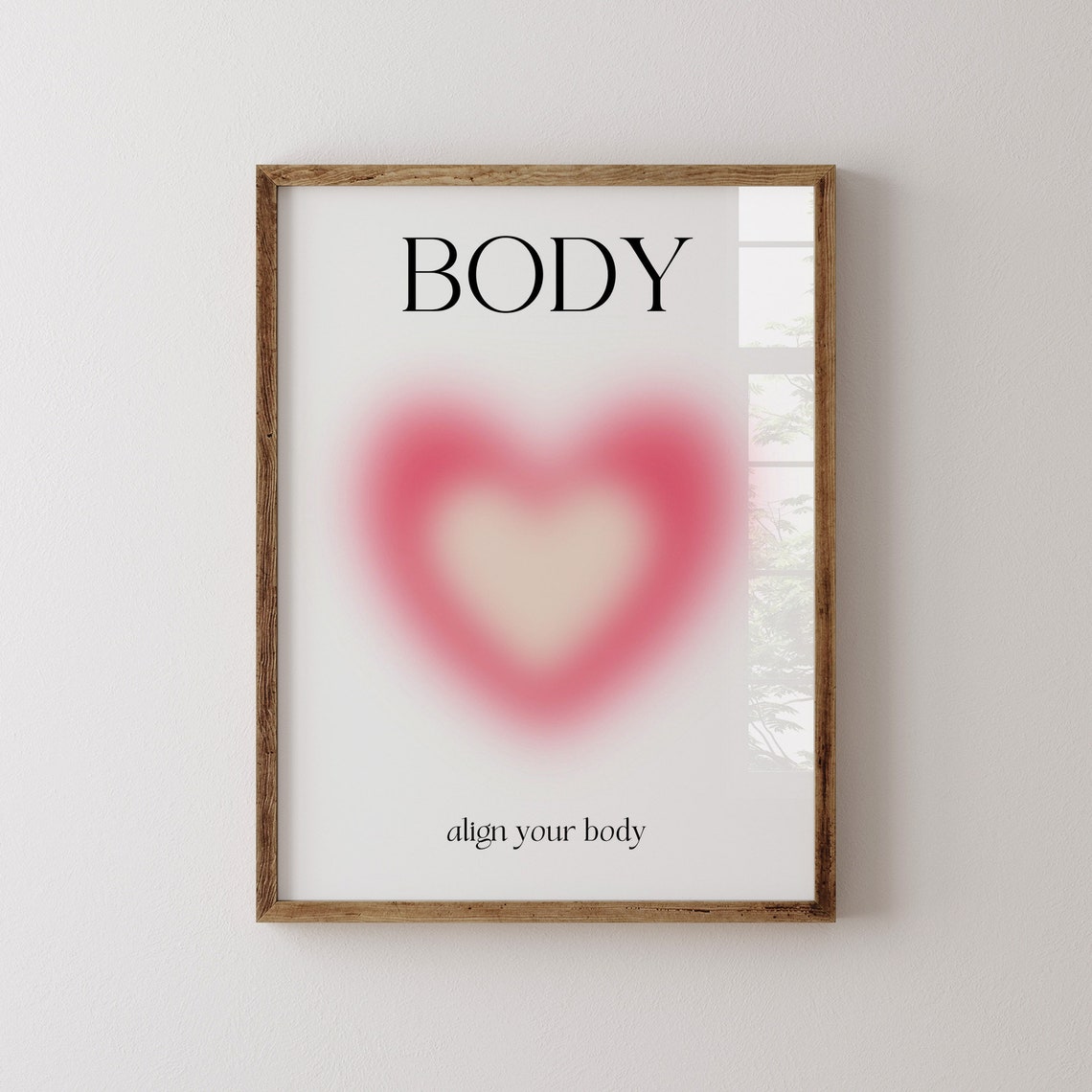 Mind Body Soul Print SET OF 3, Gradient Wall Art, Pink Poster Set, Aura ...
