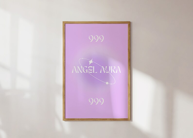 Angel Number Poster 999, Aura Poster, Aura Poster, Aura Prints, Purple ...