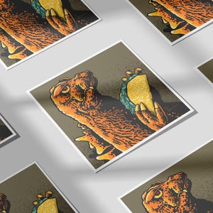 Taco Godzilla 10"x10" - Quirky Artwork - Creature Design - Monster ...