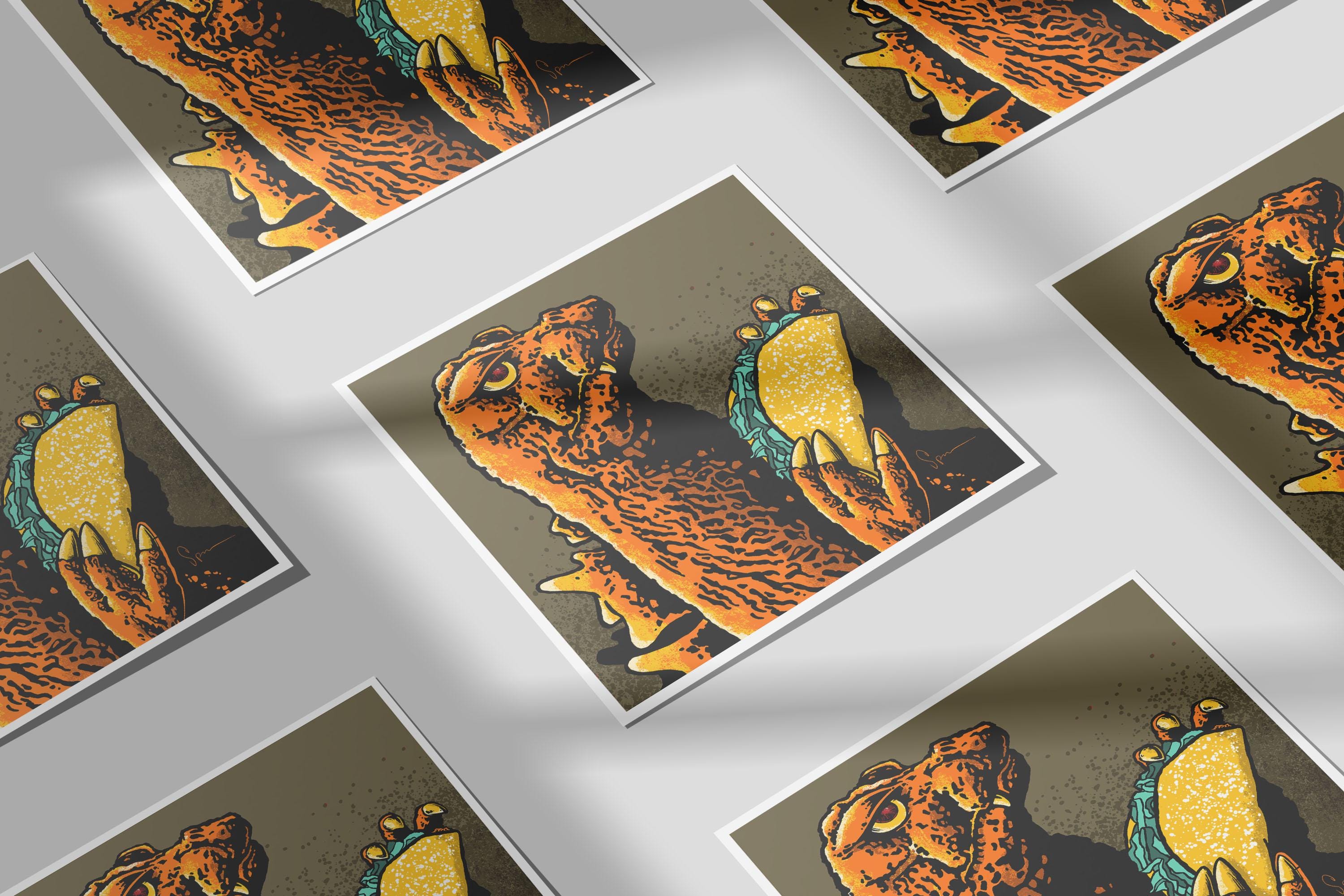 Taco Godzilla 10"x10" - Quirky Artwork - Creature Design - Monster ...
