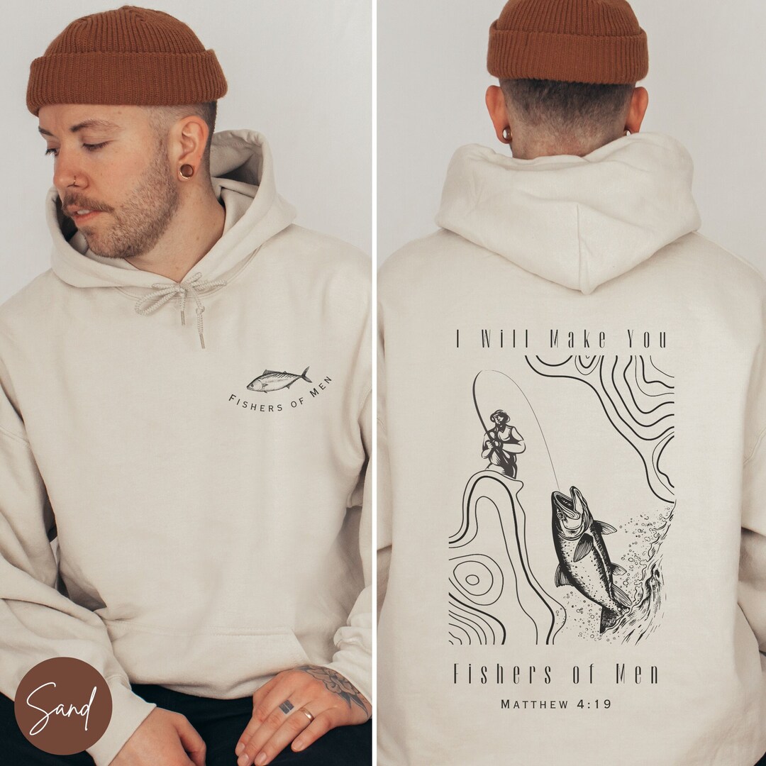 Fisher of Men Shirt, Religious Apparel, Dad Faith Hoodie, Mens Gifts ...