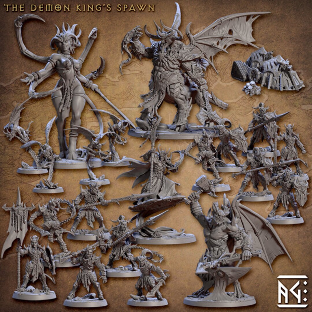 Demon King Spawn Set (artisan Guild) Tabletop, RPG, Pathfinder, Dnd ...
