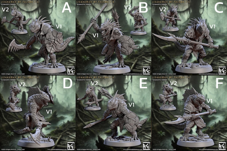 Lizardmen of Falgor's Swamp - Set 74 (artisan Guild) - Etsy