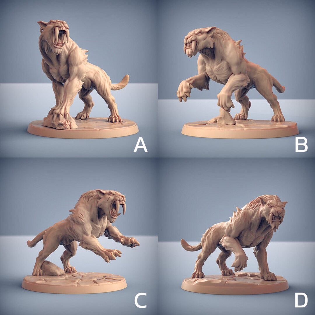 Smilodon Tiger artisan Guild Tabletop, RPG, Pathfinder, Dnd, Dragon ...