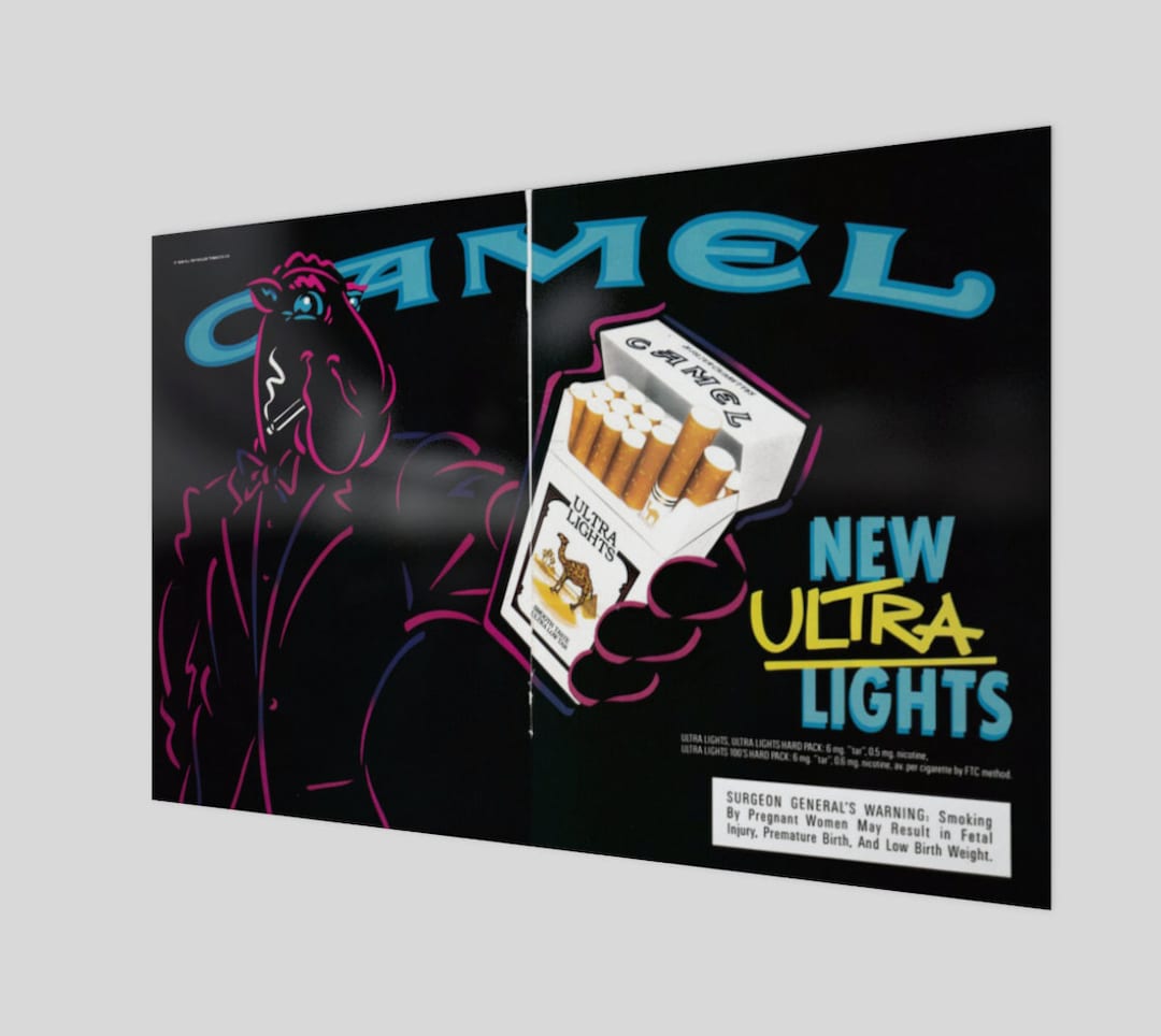 Vintage 1990 Joe Camel Poster | Magazine Ad Poster Wall Cigarette Ad ...