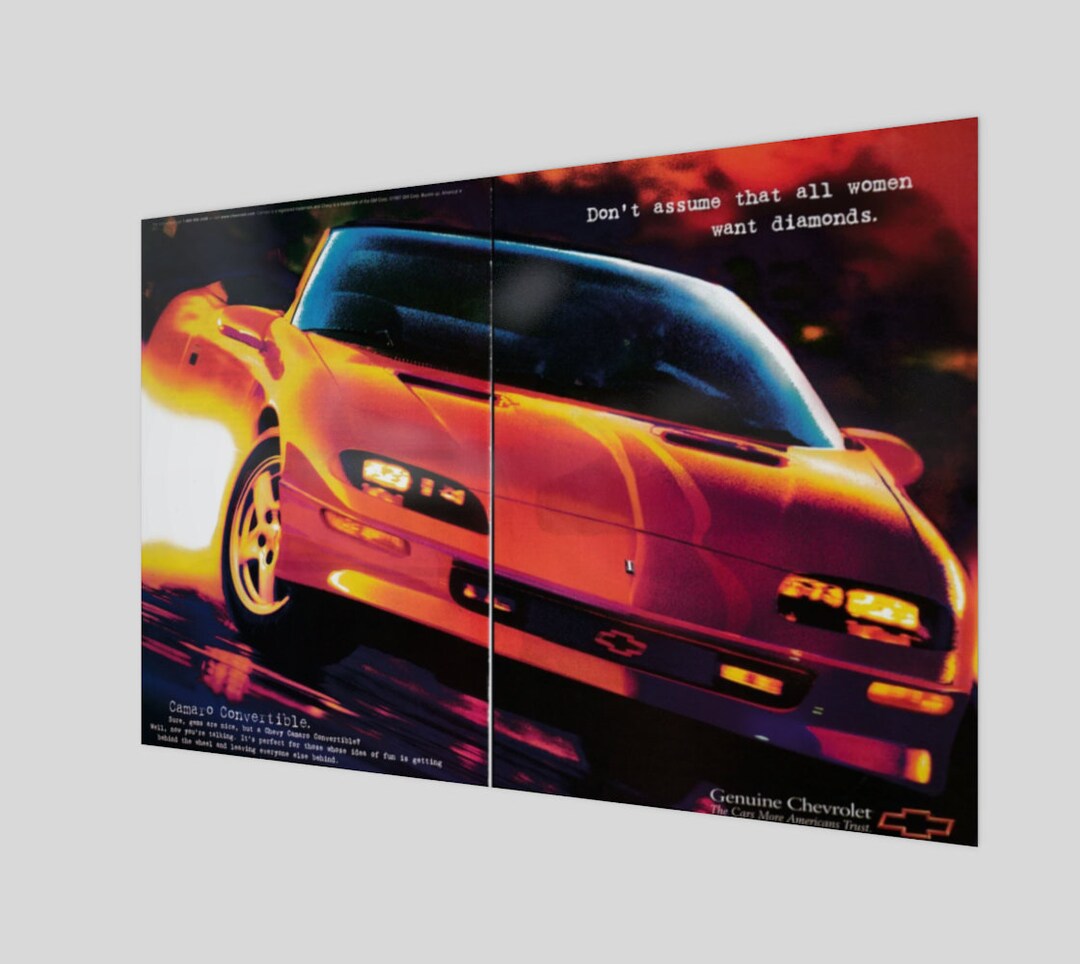 Retro 1997 Chevy Camaro Z28 Poster Retro Magazine Ad Car Poster Vintage ...
