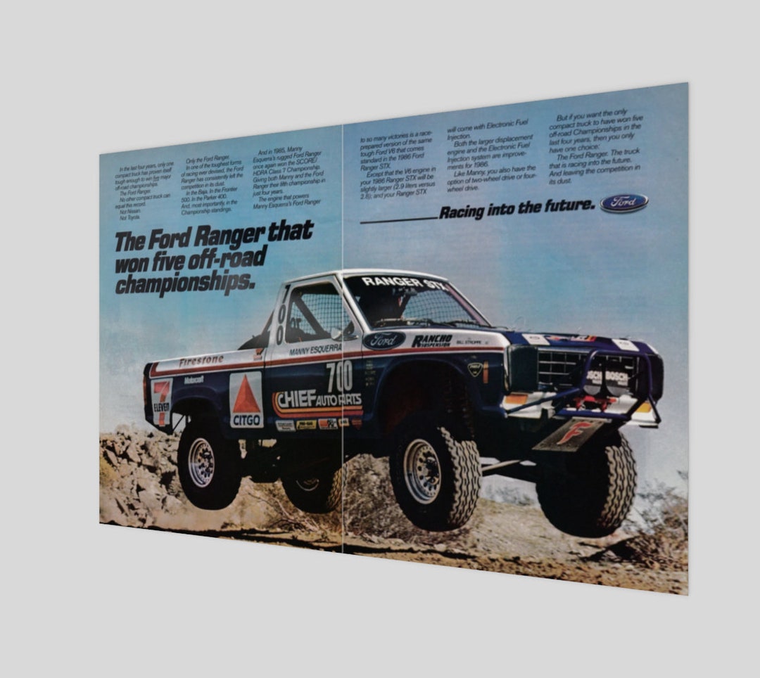 Retro 1986 Ford Ranger Poster Retro Magazine Ad Car Poster Vintage ...