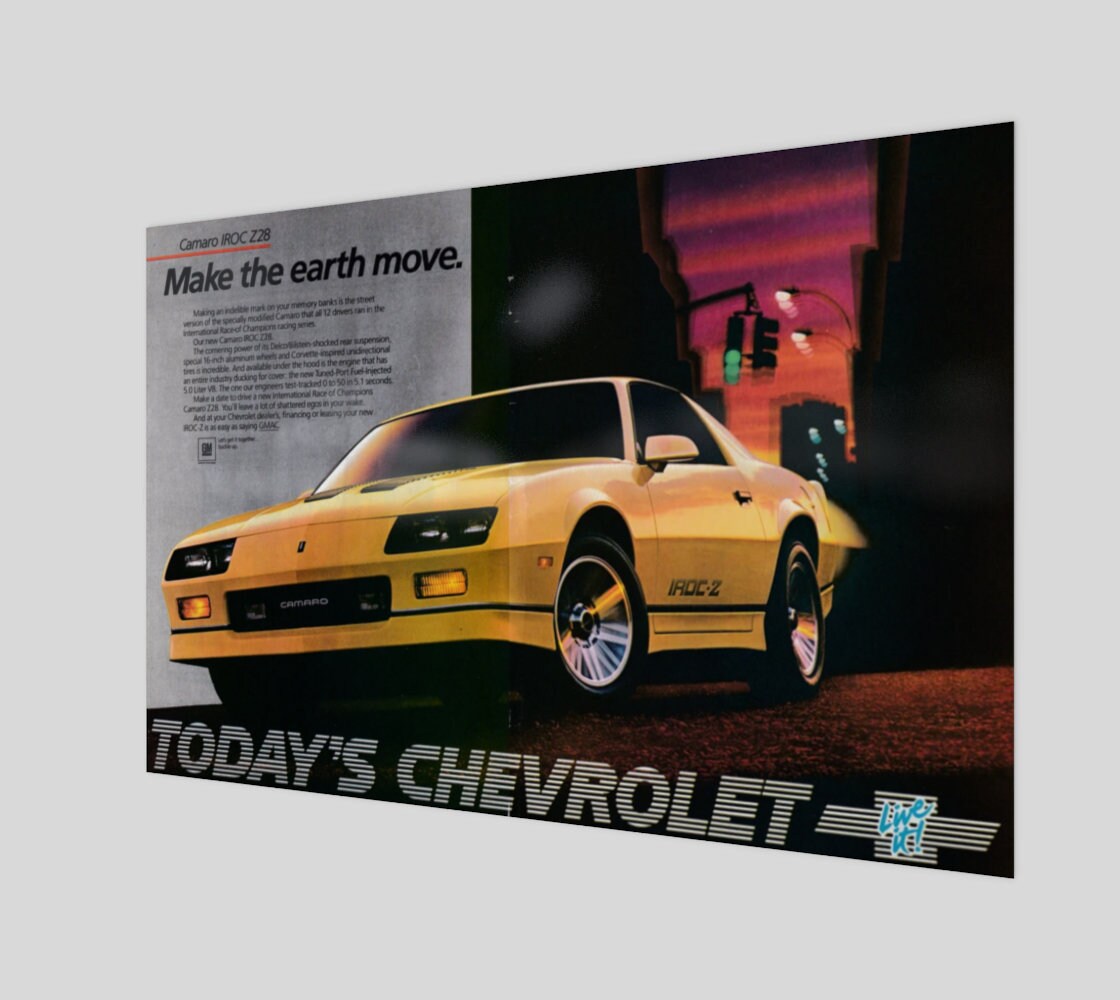 Retro 1985 Chevrolet Camaro Poster Retro Magazine Ad Car Poster Vintage ...