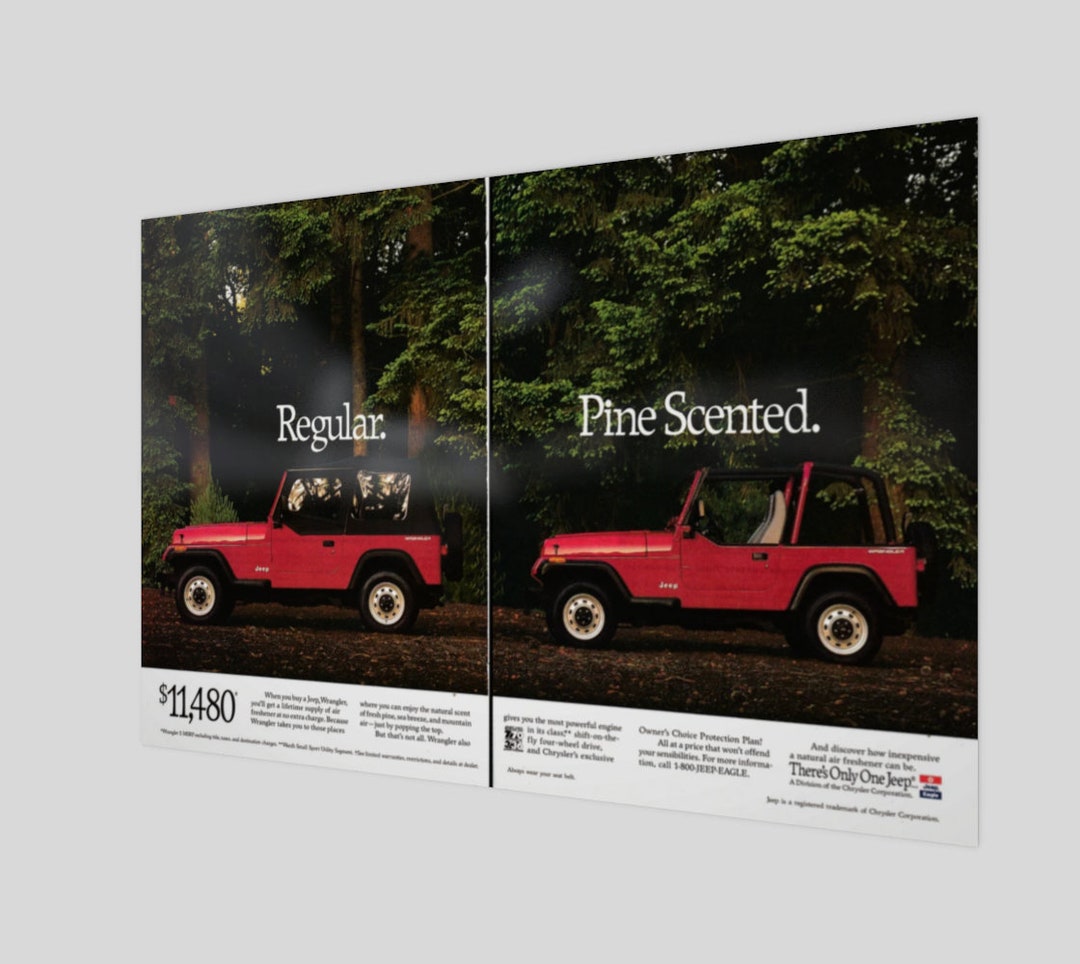 Retro 1994 Jeep Wrangler YJ Poster | Retro Magazine Ad Car Poster ...