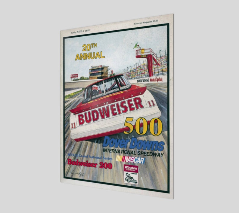 Vintage 1988 NASCAR Budweiser Poster Retro Wall Art Car - Etsy