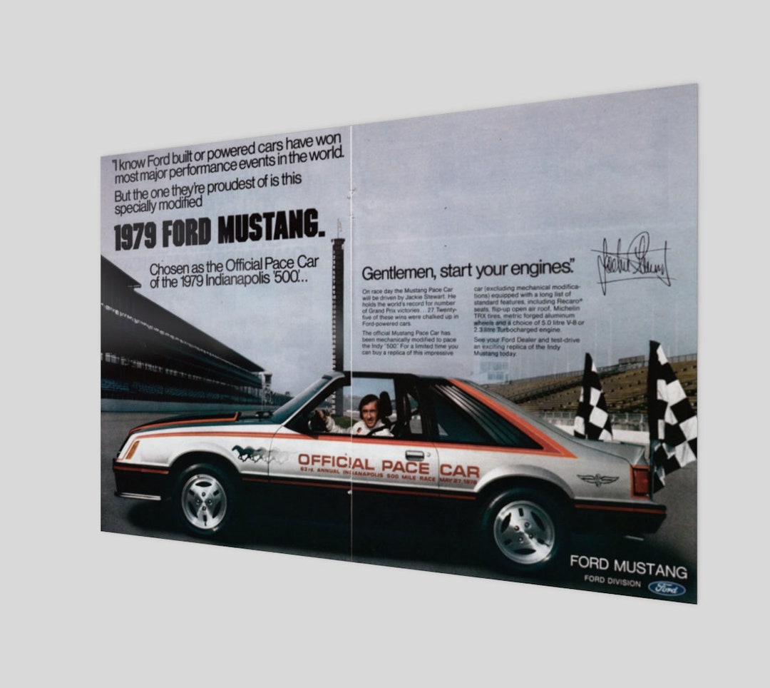Retro 1979 Ford Mustang Poster | Retro Magazine Ad Car Poster Vintage ...