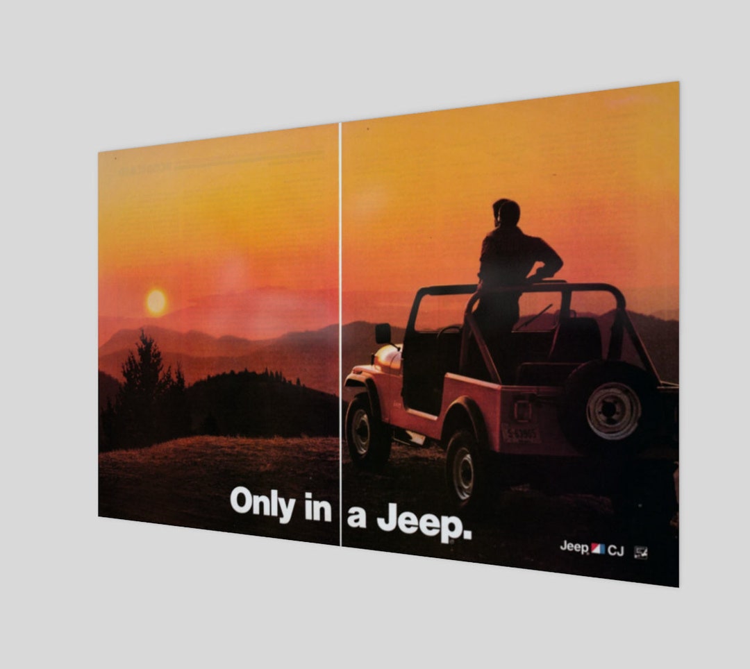 Retro 1984 Jeep CJ-7 Poster | Retro Magazine Ad Car Poster Vintage Home ...