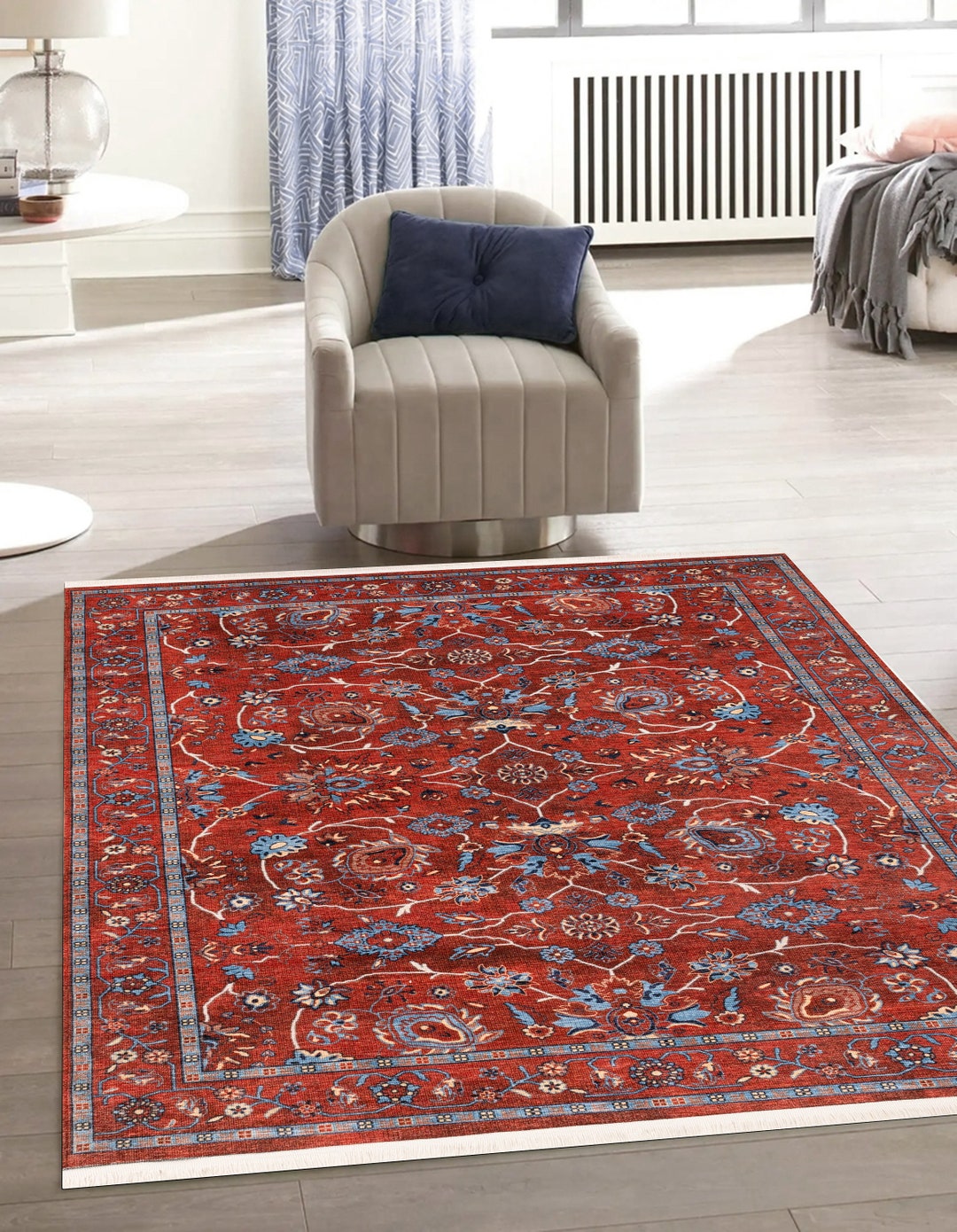 Traditional Red Rug Oriental Carpet Kilim Rug Living - Etsy