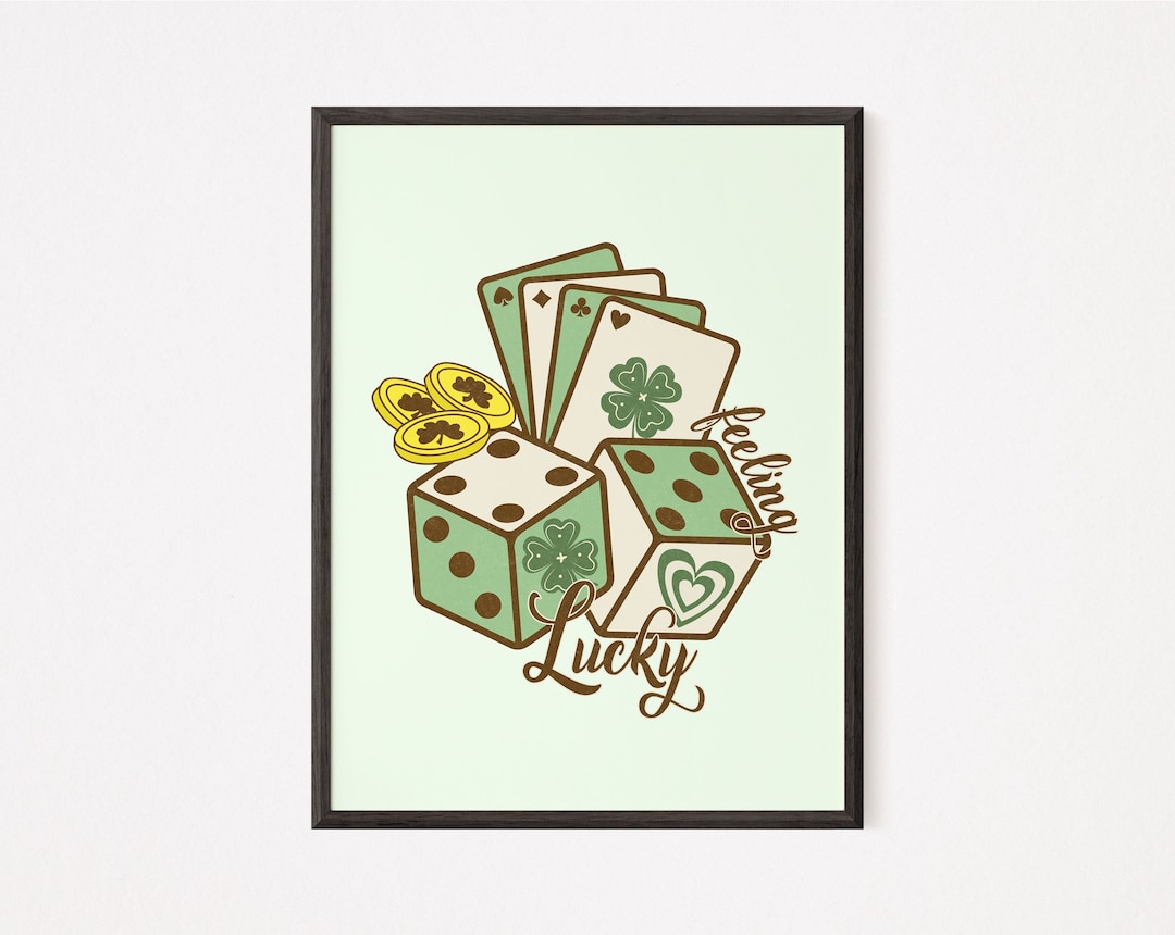 St Patricks Day Vintage Retro Printable Wall Decor, Feeling Lucky St ...
