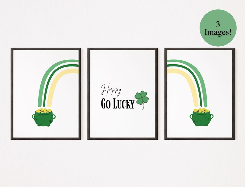 St Patricks Day Printable Wall Decor 3 Image Set, St. Patricks Day ...