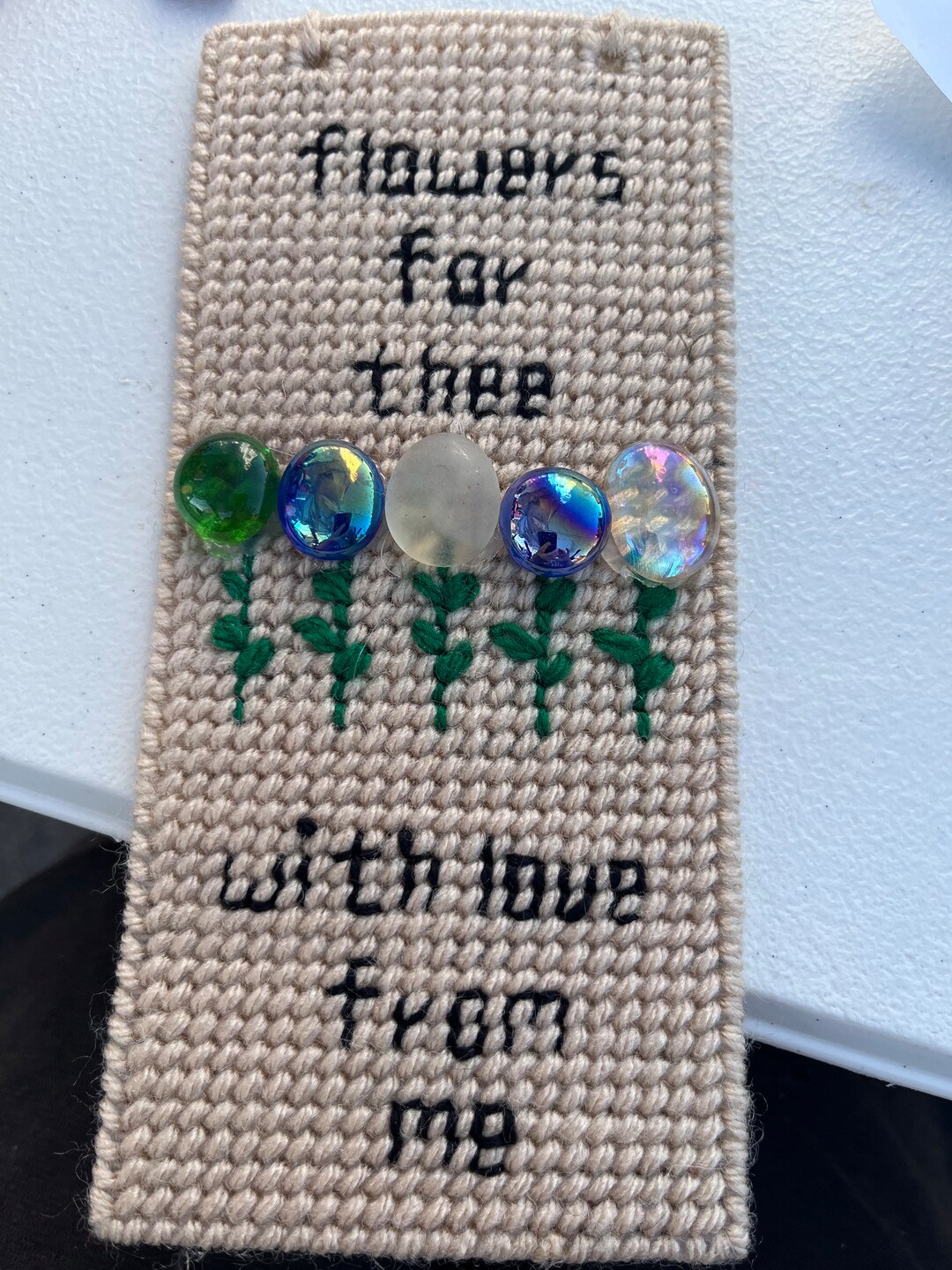 Embroidered Flowers for Thee Doorknob Hanger - Etsy