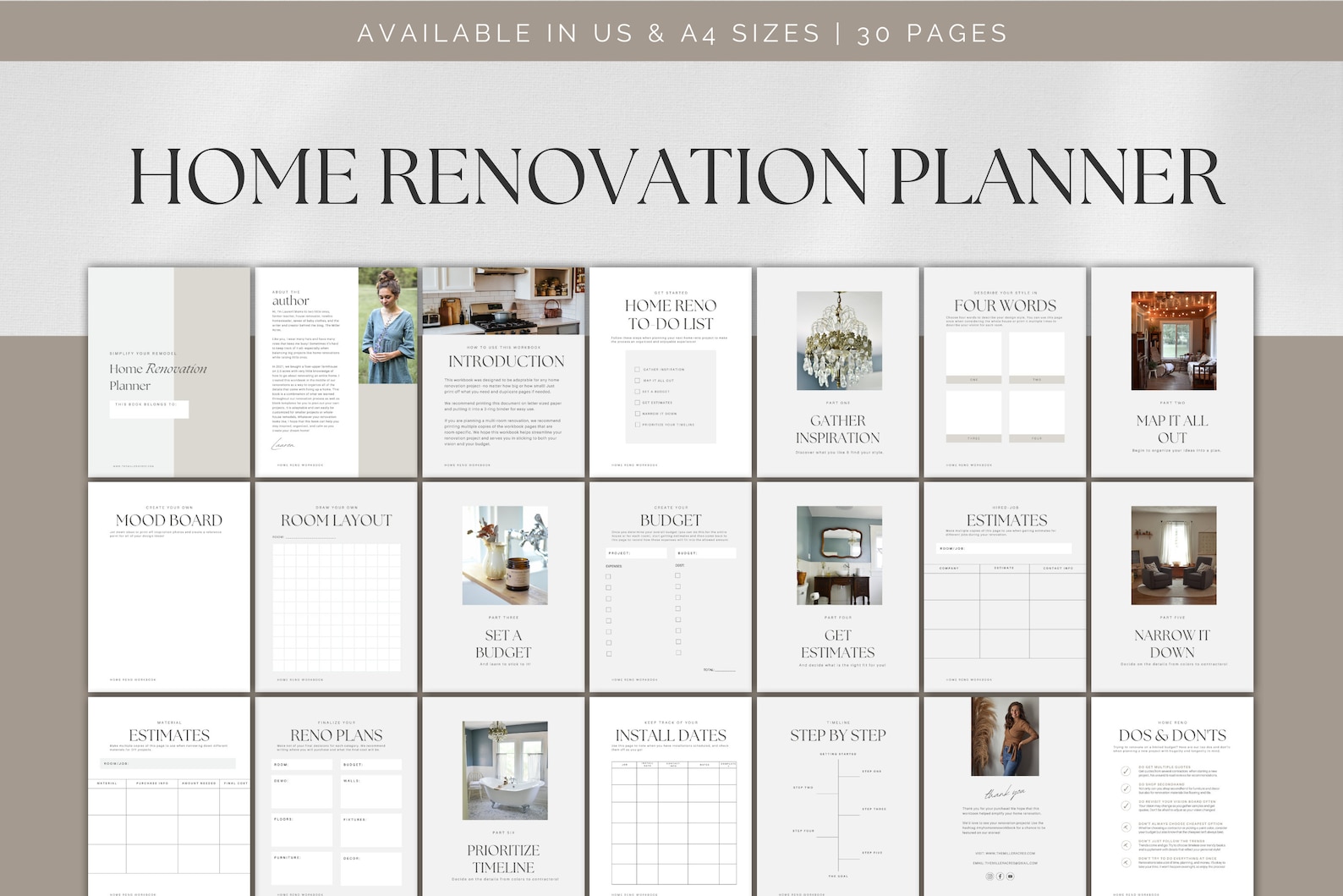 Home Renovation Printable Planner - Etsy
