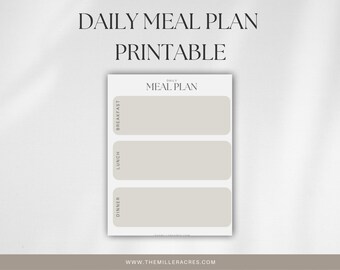 Daily Meal Plan Printable, Goal Setting, Progress Tracker, Habit ...