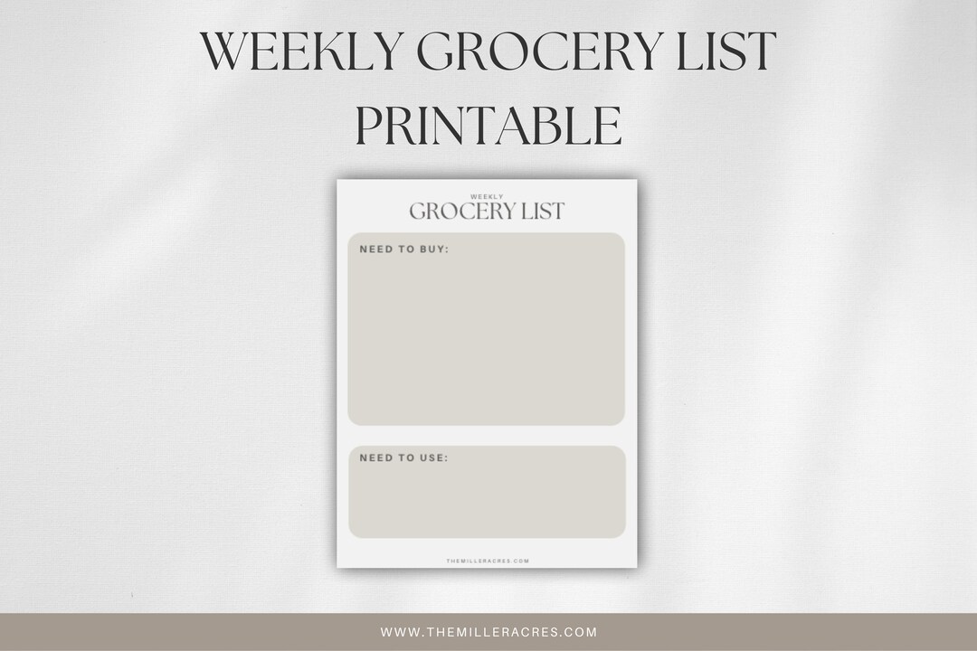 Weekly Grocery List Planner Printable - Etsy