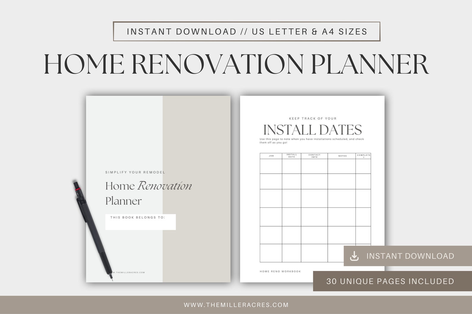 Home Renovation Printable Planner - Etsy