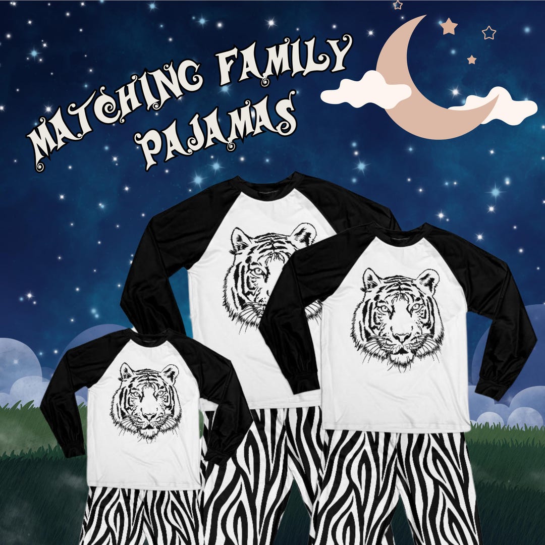 Tiger Pajamas, Matching Pajama Set, Unisex Pajama Set, Polyester ...