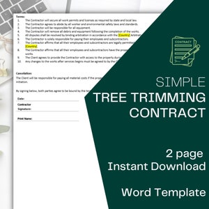 Tree Removal Contract Service Handyman Residential Contract, Tree ...