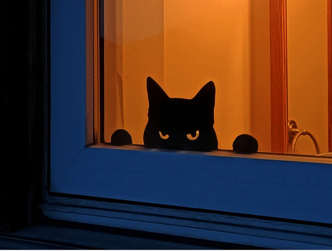 Angry Guard Cat Window Silhouette Home Wall Decor House - Etsy