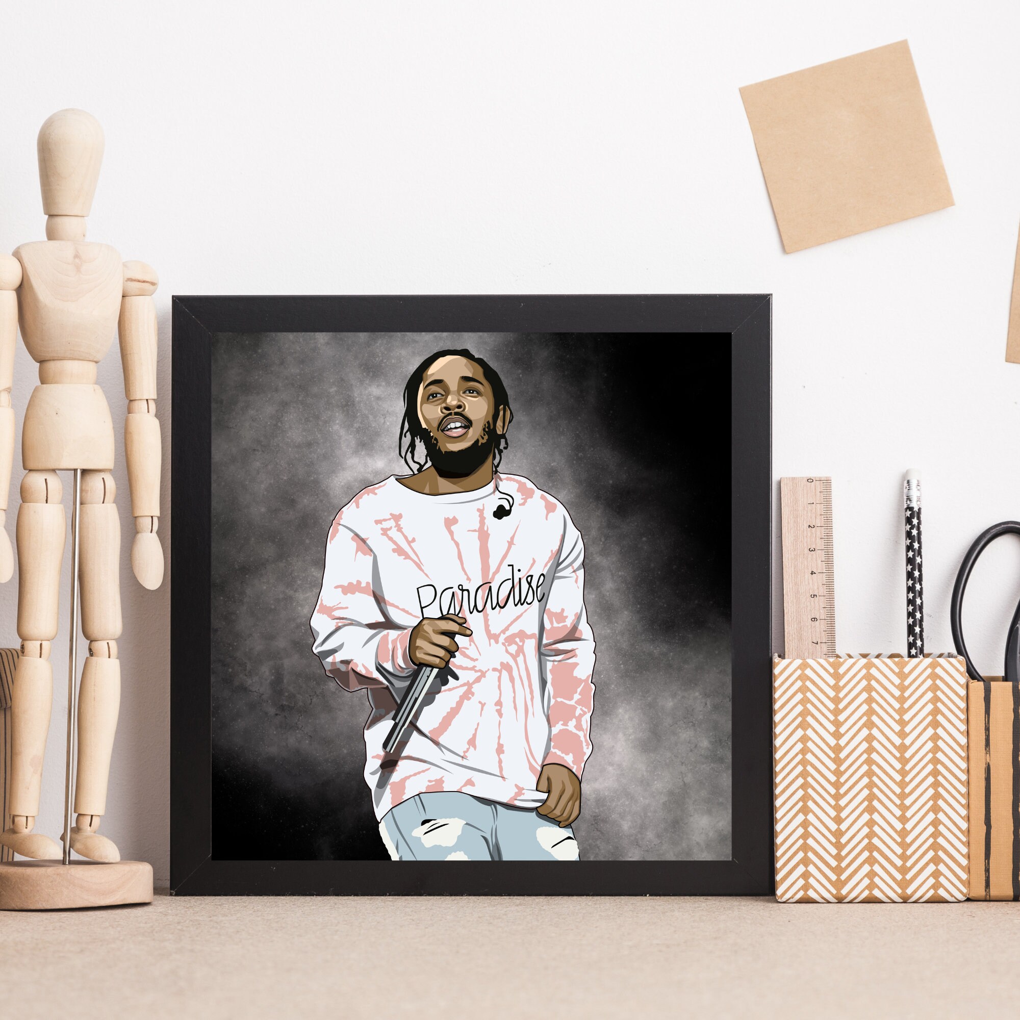 Kendrick Lamar Poster Kendrick Lamar Minimal Hip Hop Illustration ...