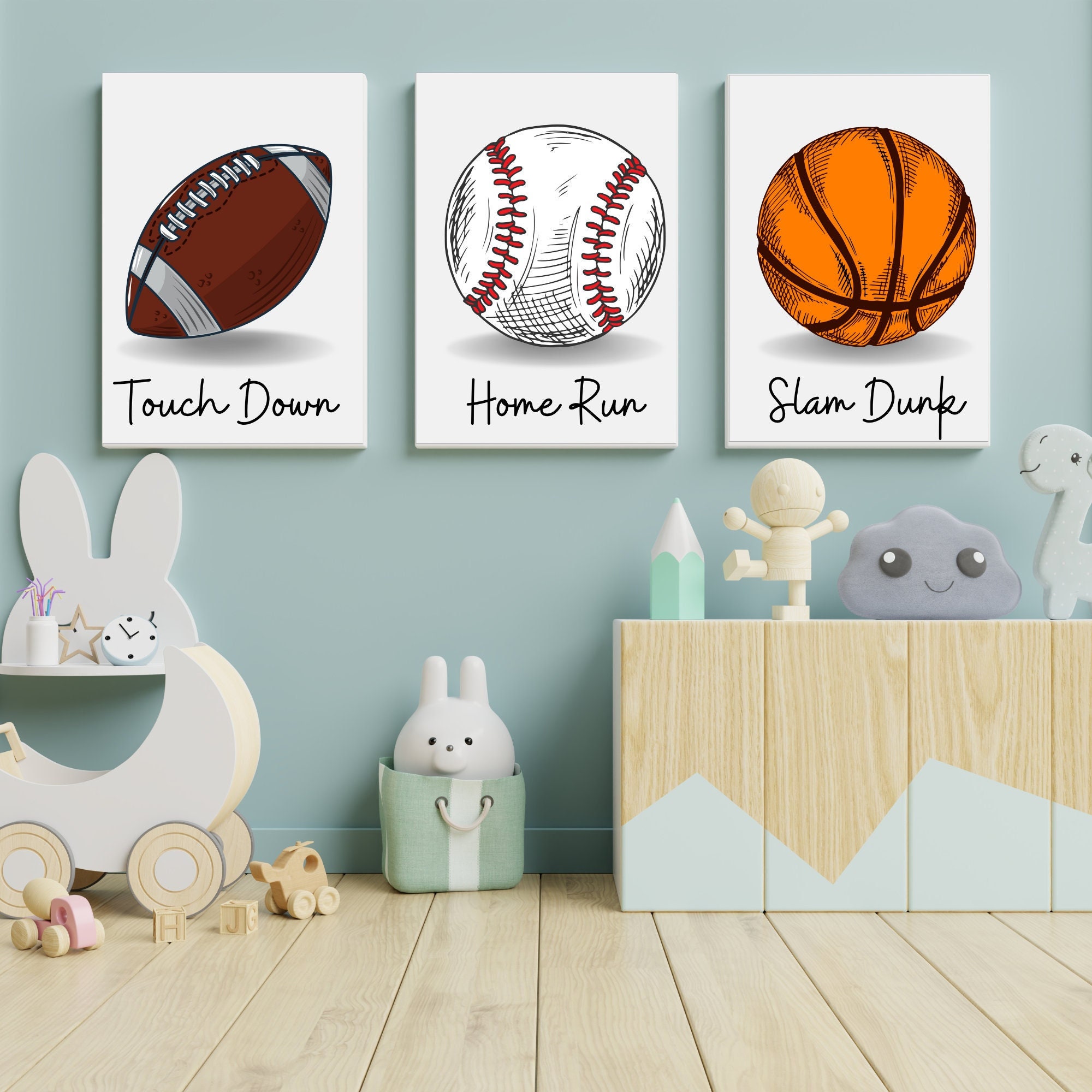 Printable Sports Wall Art Sports Print Boys Room Decor Sports Wall Art ...