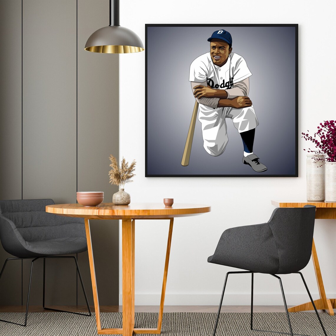 Jackie Robinson Digital Art LA Dodgers Jackie Robinson - Etsy
