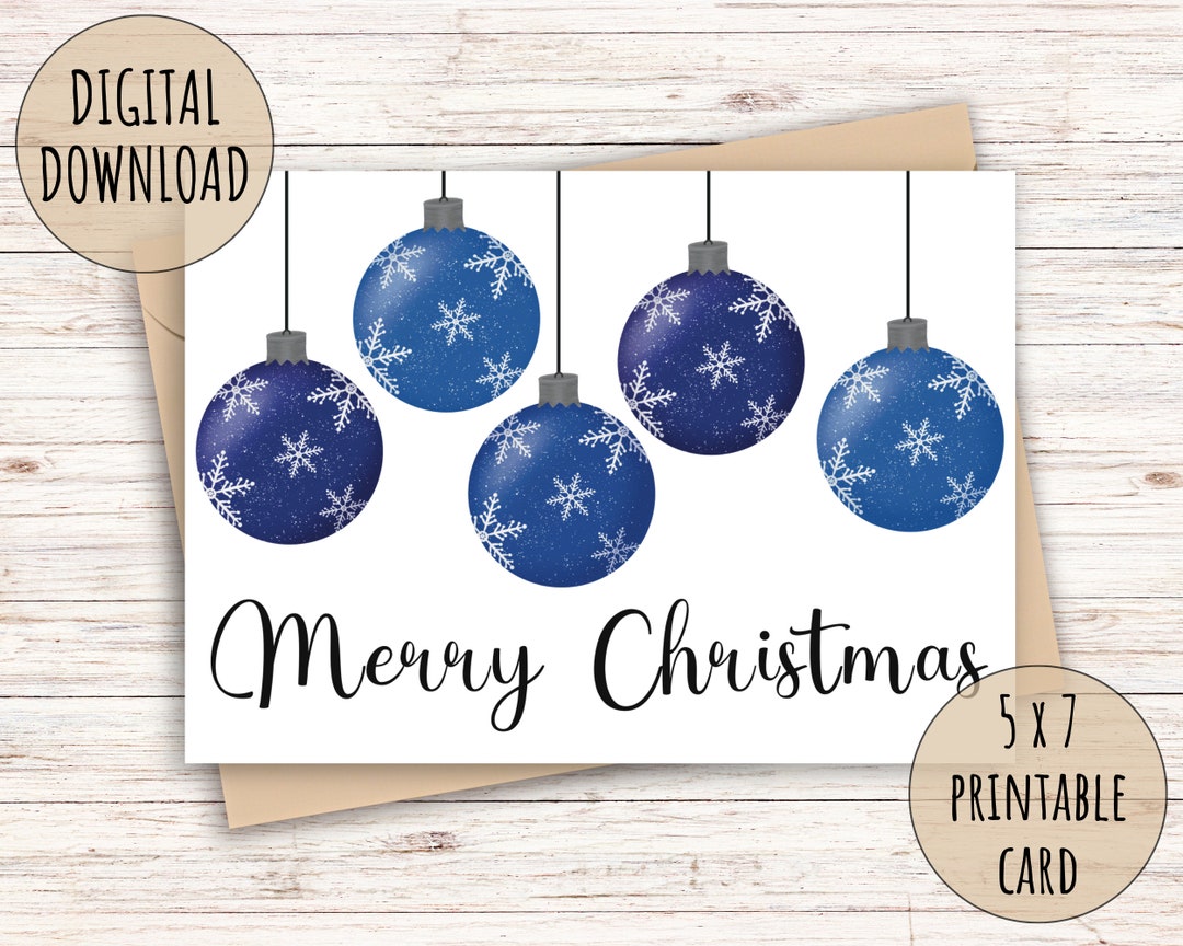 Printable Christmas Card, 5x7 Greeting Card | FREE A7 Envelope Template ...